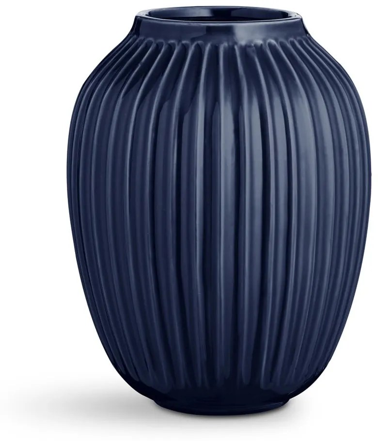 Tmavě modrá kameninová váza Kähler Design Hammershoi, výška 25 cm
