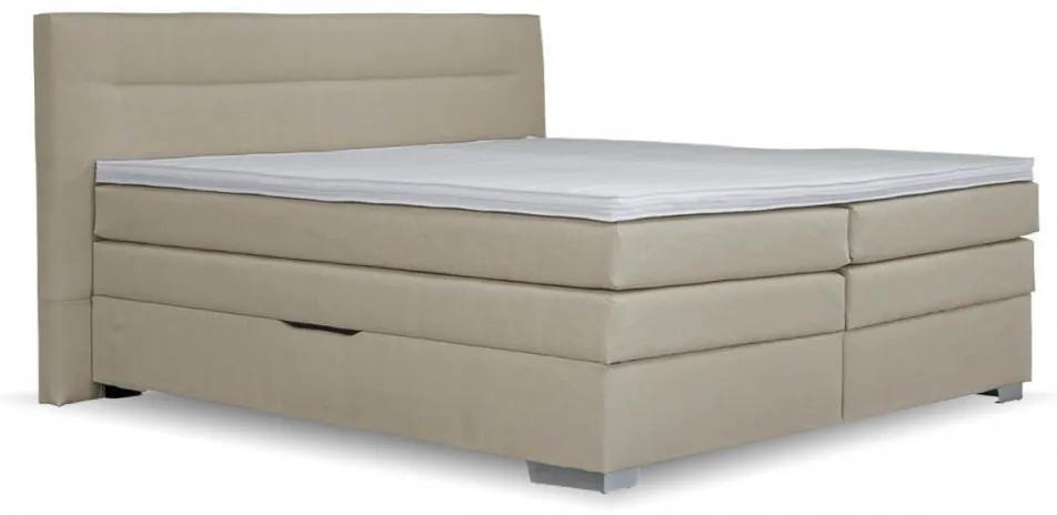 Americká postel boxspring Doria, s úložným prostorem, 160x200 cm, béžová BLANÁŘ