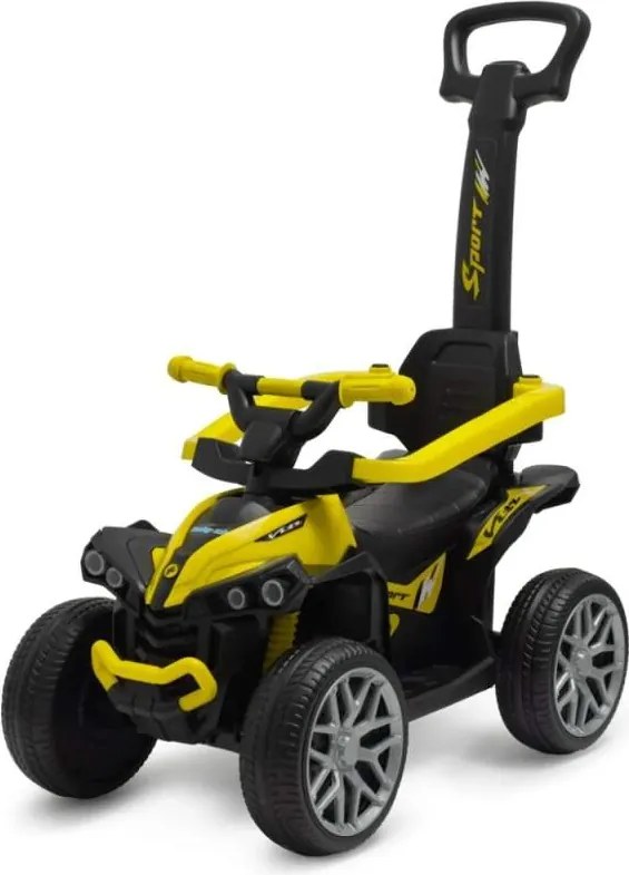 Dětské odrážedlo Baby Mix Mega Prime EVA s vodící tyčí žluté