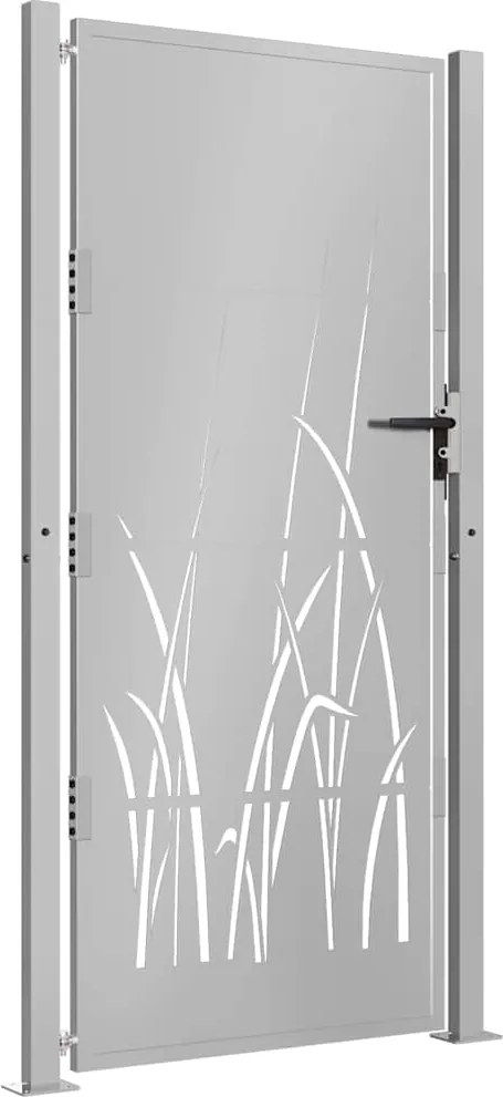 Zahradní branka 100 x 175 cm z corten oceli, design s trávou 153176