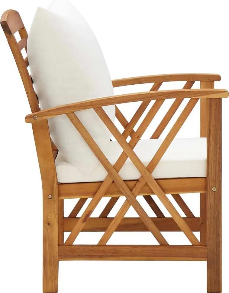 vidaXL Zahradní židle 2 ks masivní akáciové dřevo [310267] Barva: Hnědá a bílá