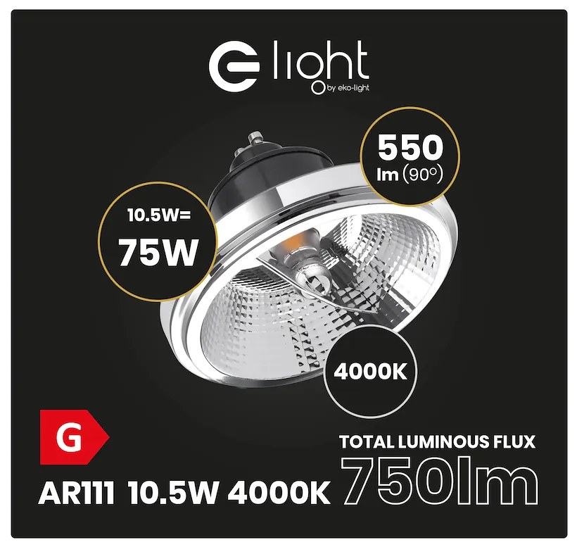 Halogenová LED žárovka GU10 neutrální 4000k 10,5w 550 lm černá