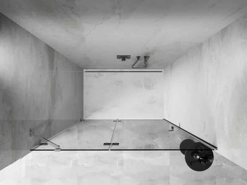 Mexen, Mexen Lunar levé otočné sprchové dveře 140 cm, transparentní, chrom - 834-140-000-01-00-L