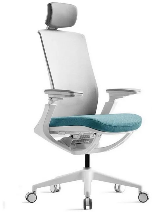 Kancelářská ergonomická židle ROLY WHITE - síťovina Office Pro Červená