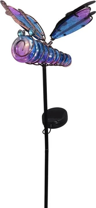 LED zápich Vážka – modrofialová 105 cm