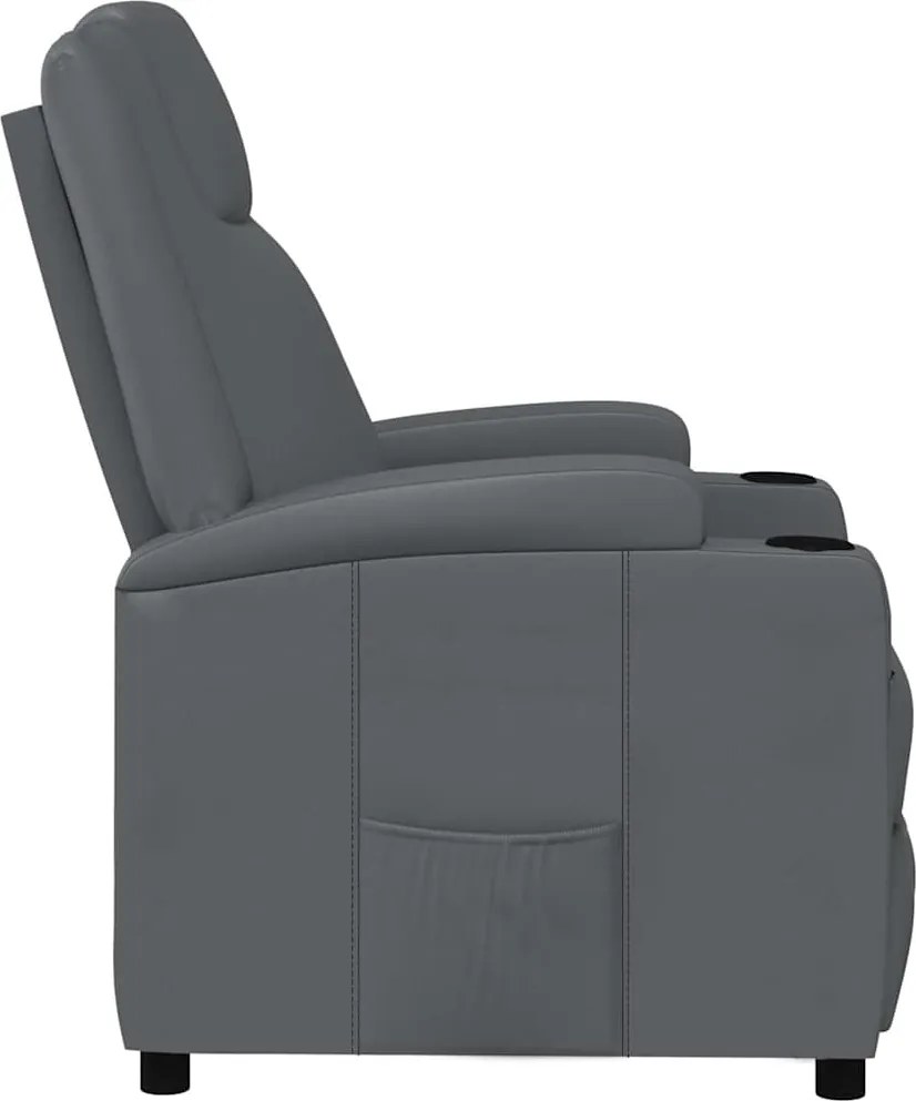Polohovací křeslo šedé umělá kůže 340962