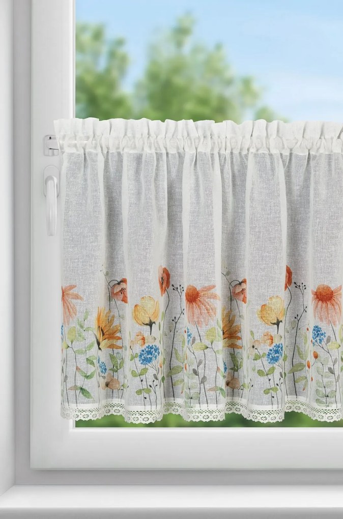 KRÁTKÁ ZÁCLONA NA PÁSCE NATI 150X60 CM KVĚTY