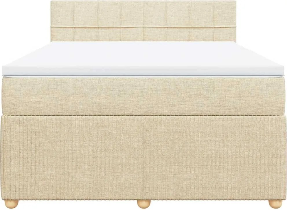 Box spring postel s matrací krémová 140x190 cm textil 3287456