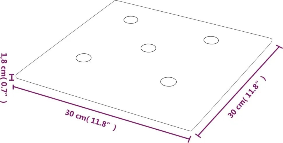 vidaXL Nástěnné panely 12 ks 30 x 30 cm umělá kůže 1,08 m² [343974] Barva: Hnědá