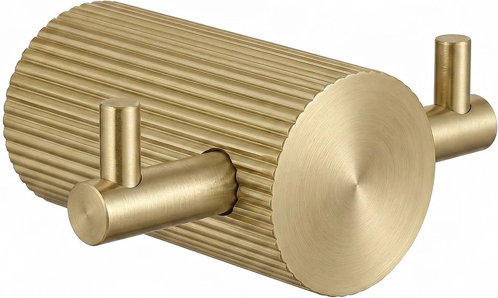 Rea Solo, nástěnný koupelnový 2-háček 64104A, zlatá matná, REA-84202