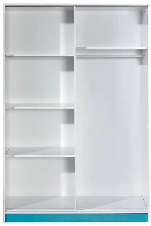 Šatní skříň s posuvnými dveřmi TRAFIKO 14 Domel 120/189/60 barva: bílý mat/šedý mat