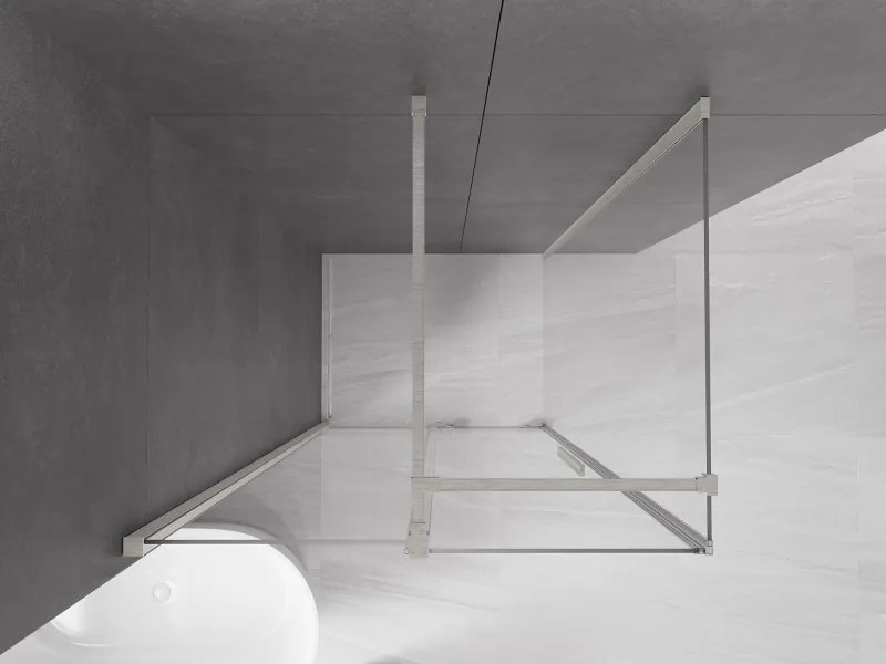 Mexen Velar, sprchový kout s posuvnými dveřmi 100 x 80 cm, 8mm čiré sklo, broušená ocel, 871-100-080-01-97