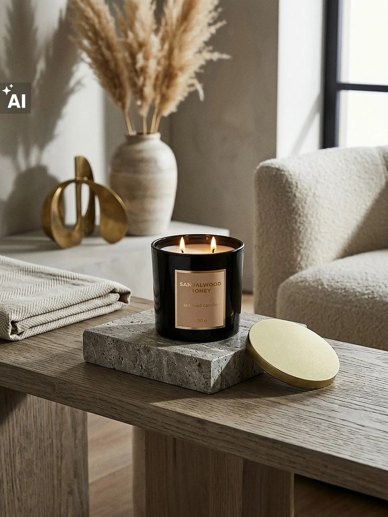 Sinsay - Vonná svíčka Sandalwood Honey - černá