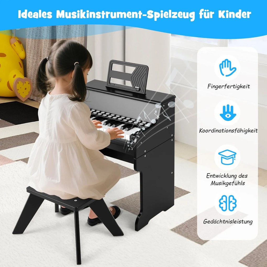 Costway 25 Keys Mini Digital Piano se stoličkou Dětské piano