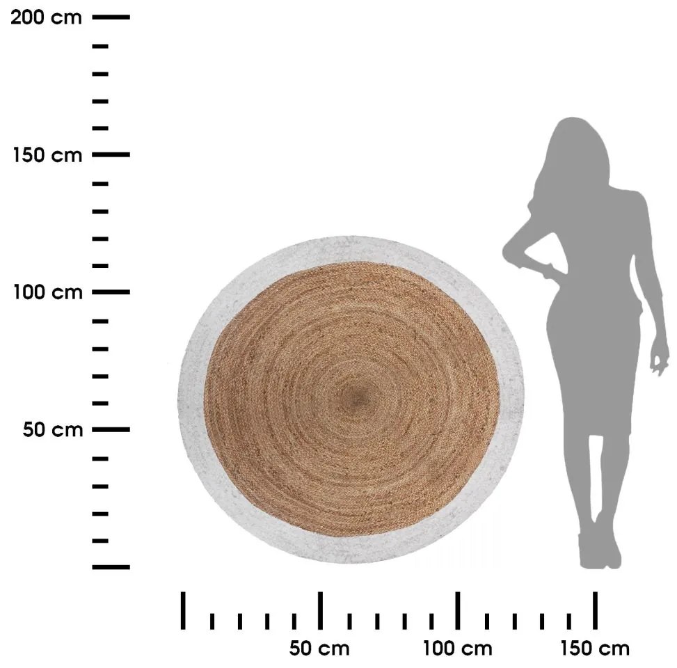 Koberec Imogen, (fi) 120 cm, hnědá/bílá