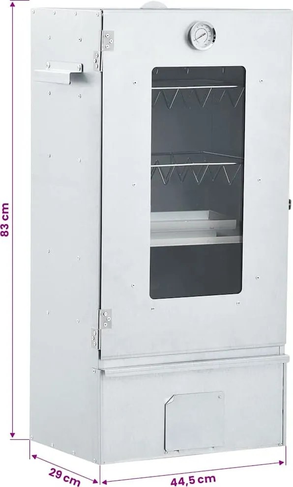 vidaXL Grilovací trouba/udírna s 1 kg dřevěných lupínků 44,5x29x83 cm [46528]