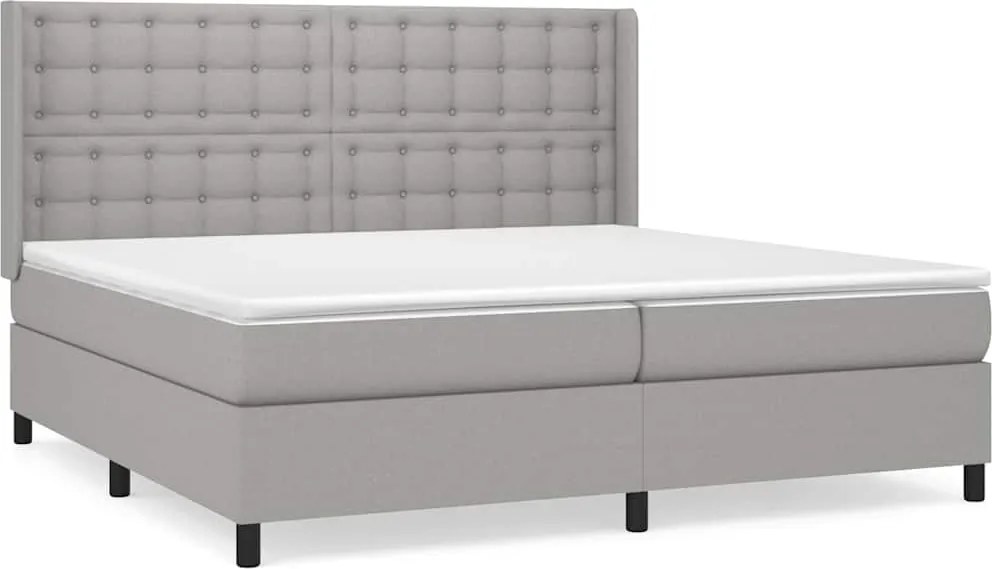 Box spring postel s matrací světle šedá 200 x 200 cm textil 3131777