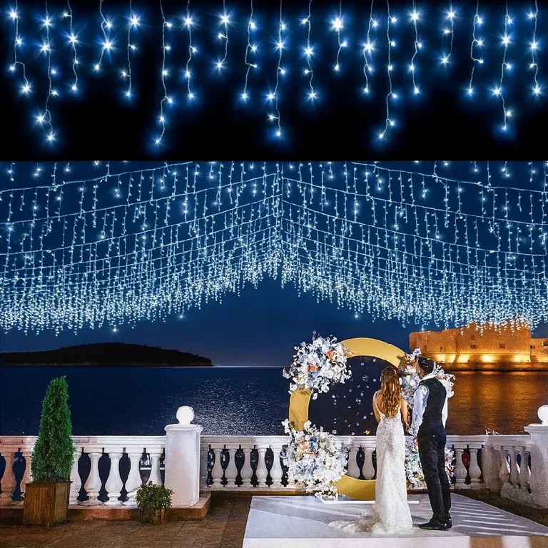 Vánoční světýlka LED záclona FLASH modrá 500 LED