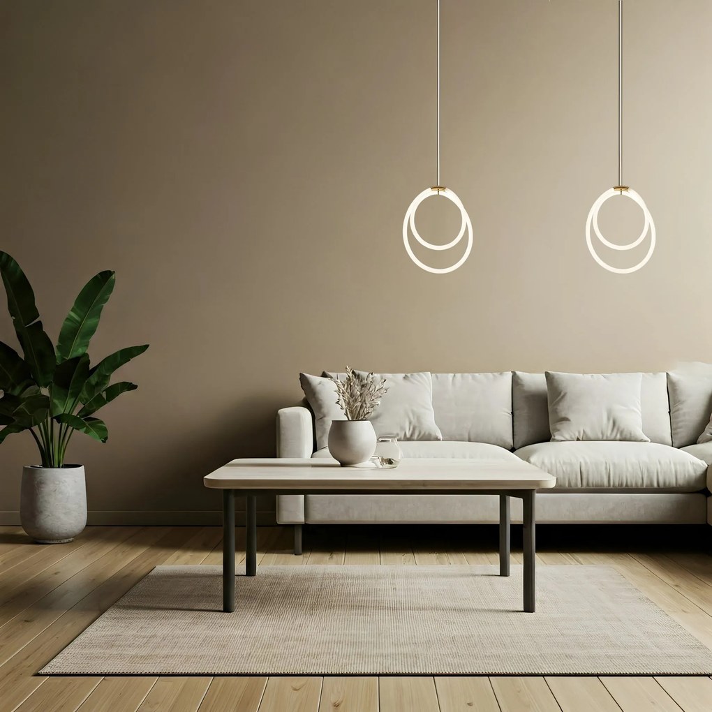 Toolight Toolight, LED závěsné svítidlo G021-CP, bílá-zlatá, OSW-06372