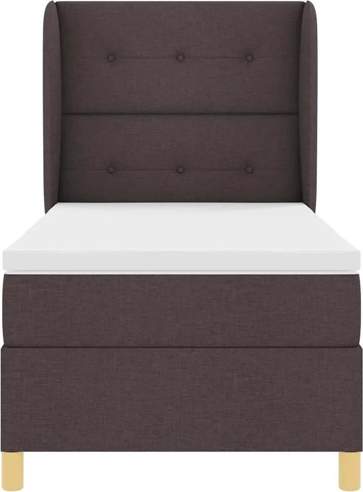 Postel s boxspringem s čelo Tmavě hnědá 200 x 80 cm textil 3340721