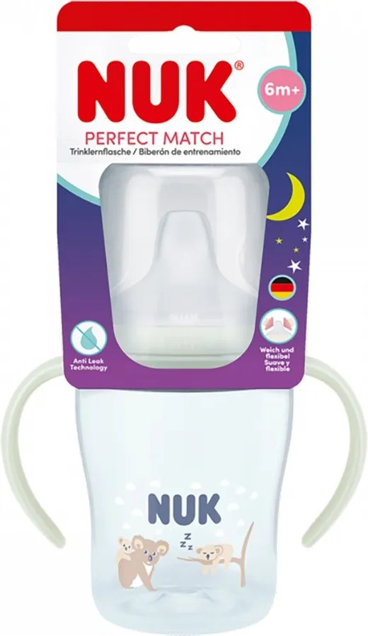 Kojenecká láhev NUK Perfect Match na učení svíticí ve tmě Koala 150 ml