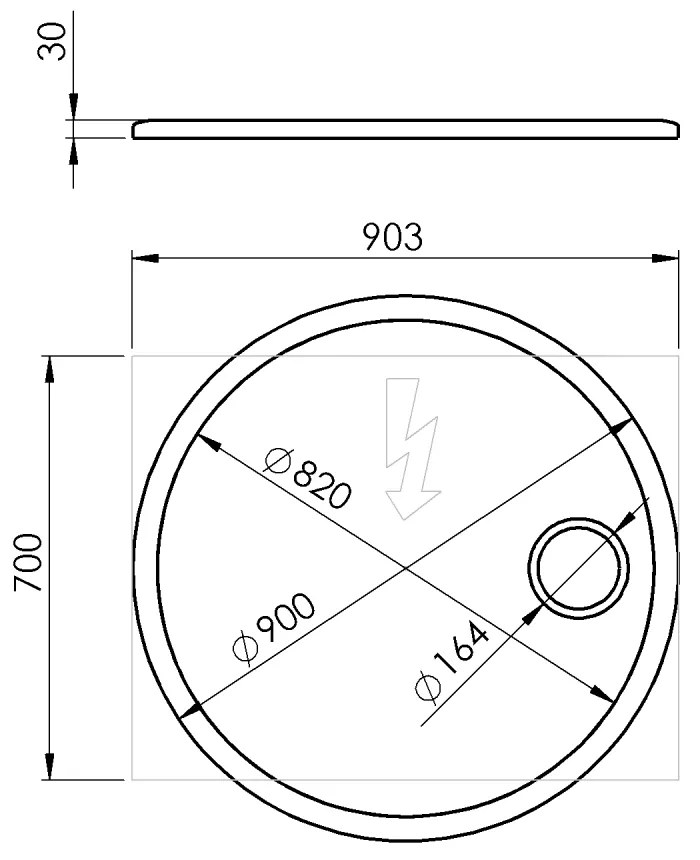 Sapho FLOAT kulaté zrcadlo s LED podsvícením ø 90cm, kosm.zrcátko, senzor, 3500-6500K, bílá FT900