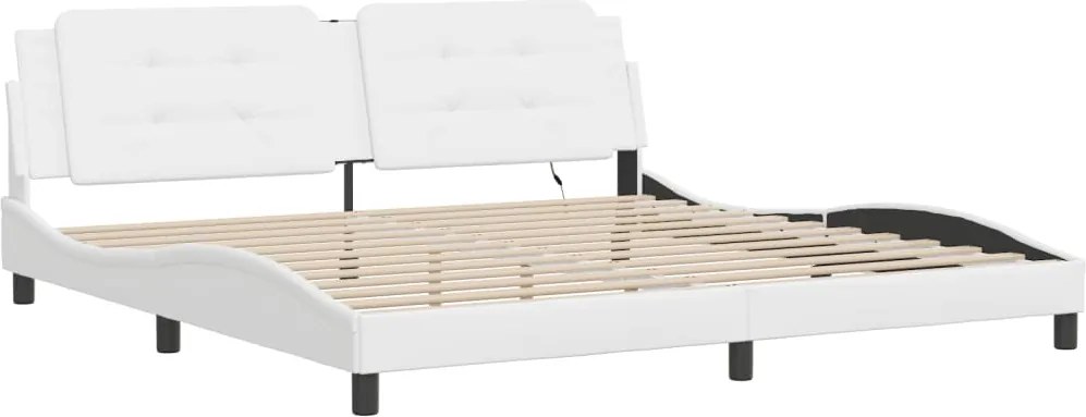 Rám postele s LED bez matrace Zadar bílý 200 x 200 cm 3214132