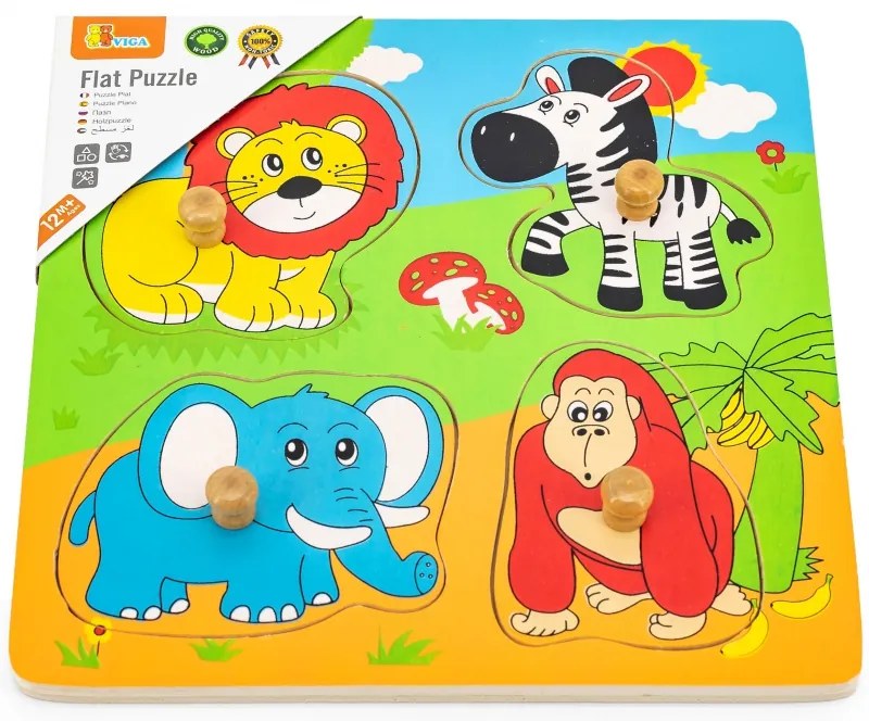 Viga Dřevěné puzzle Zvířátka ze ZOO