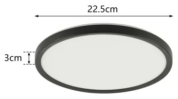 Brilagi - LED Koupelnové svítidlo ULTRA SLIM LED/12W/230V pr. 22,5 cm černá IP54