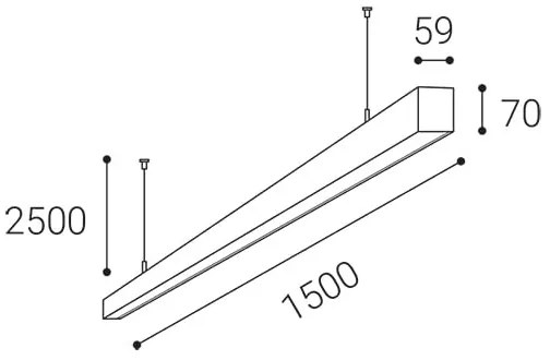 LED2 - LED Lustr na lanku NOLI LED/60W/230V 3000K/3500K/4000K černá