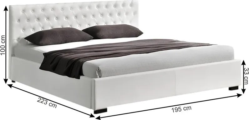 Postel s úložným prostorem, bíla, 180x200, DORLEN 2 NEW Kondela 0000242653