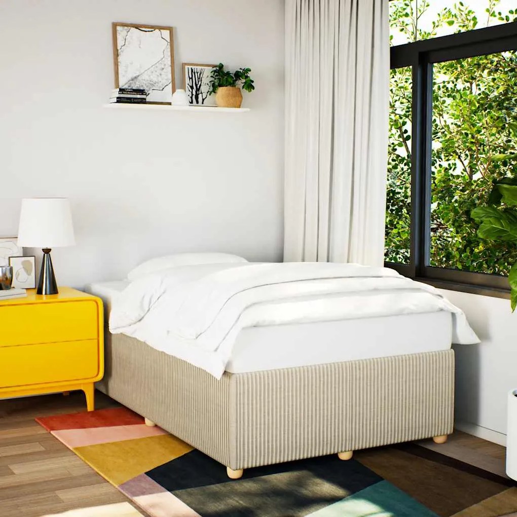 Rám postele bez matrací krémově 120x190 cm textil 3284926
