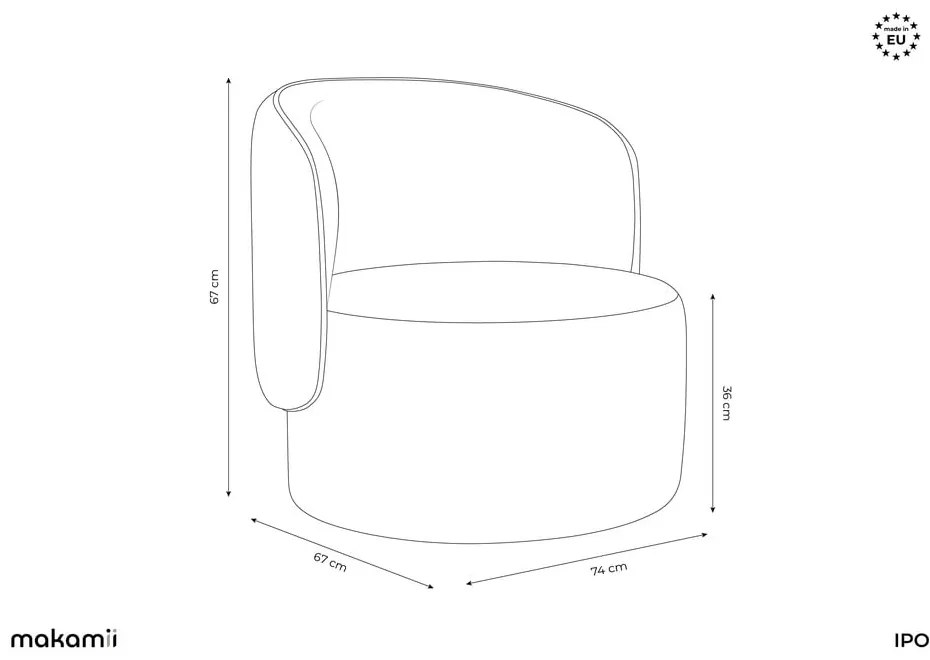 Šedé křeslo Ipo – Makamii