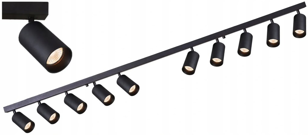 BERGE Kolejnicová lampa GU10 VIKI-L 10 - černá
