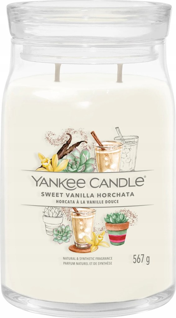 Yankee Candle svíčka Signature ve skle velká Sweet Vanilla Horchata 567g