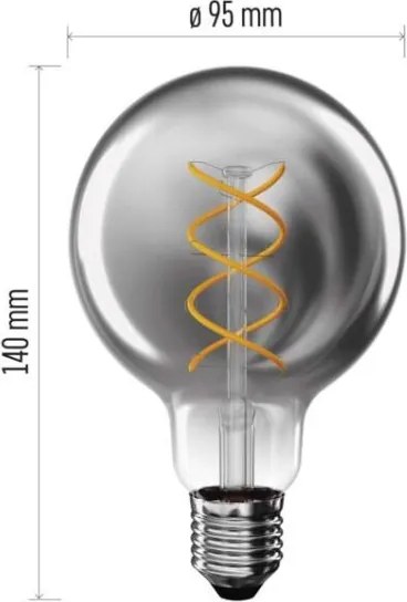 LED žárovka DECO SMOKED G95 teplá bílá