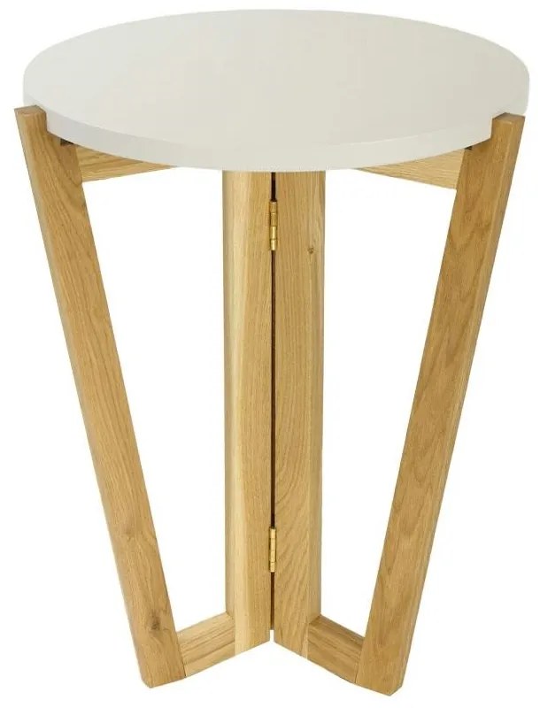Culty Odkládací stolek Dilmar 45 cm, bílá/dub