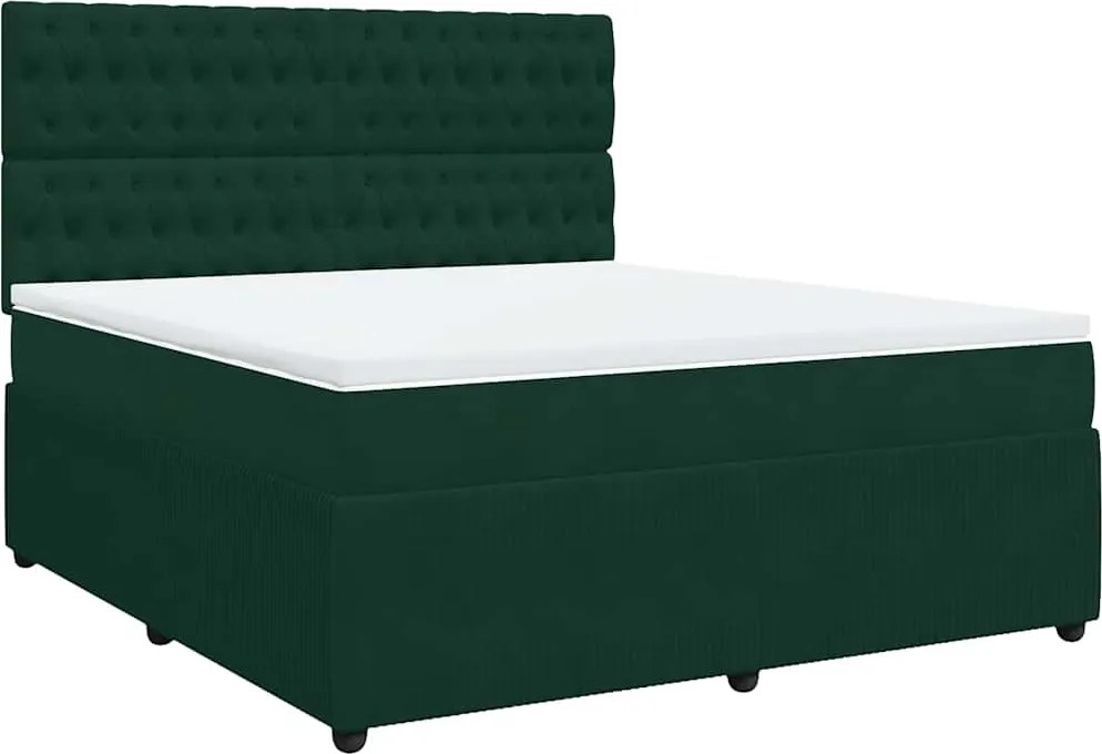 Box spring postel s matrací tmavě zelená 180x200 cm samet 3294715