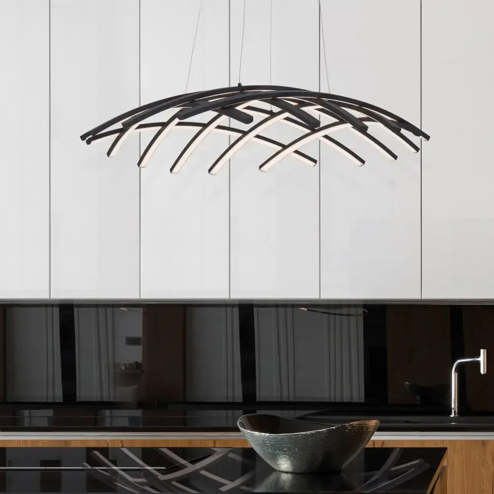 LED lustr Gropius 81 černé
