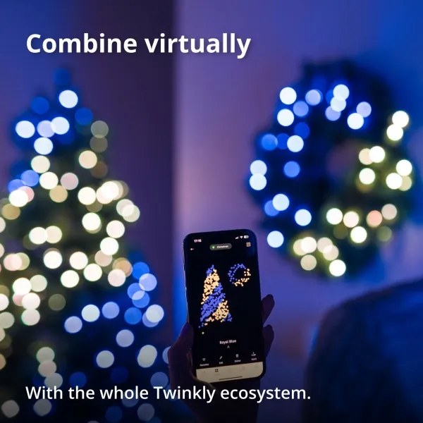 Twinkly GD20P4425P00 - LED RGB Stmívatelný vánoční věnec 50xLED pr. 60 cm Wi-Fi