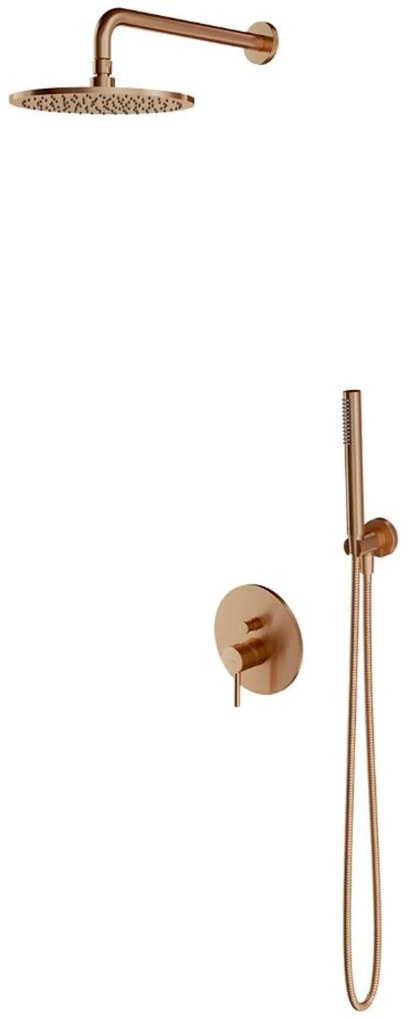 OMNIRES Y - Sprchový set s baterií pod omítku, s tělesem, průměr 25 cm, kartáčovaná měď SYSY35CPB