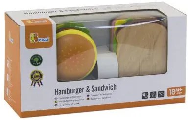 Viga Dřevěný hamburger a sendvič