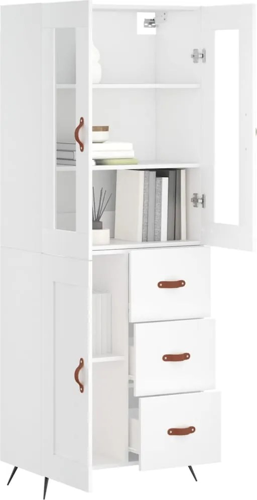 Skříň highboard bílá 69,5 x 34 x 180 cm kompozitní dřevo 3198633
