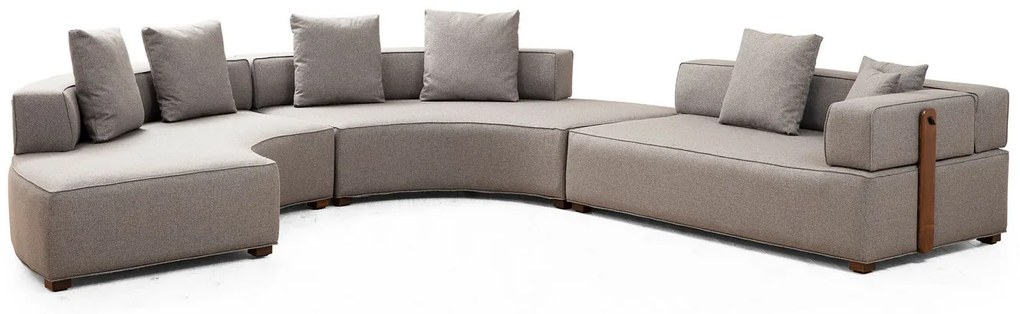 Designová rohová sedačka Galatea 360 cm šedá - levá