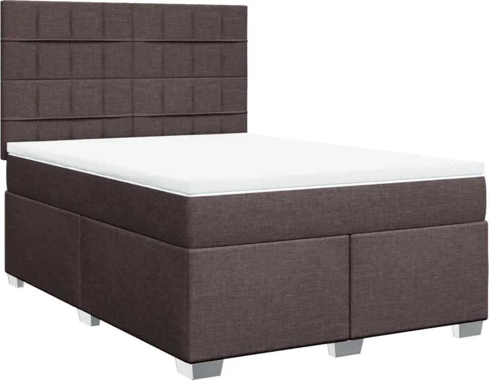 Box spring postel s matrací tmavě hnědá 140x200 cm textil 3290514