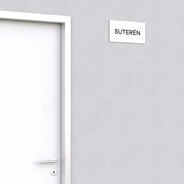 ACCEPT Označení podlaží "SUTERÉN" - stříbrná tabulka - černý popis