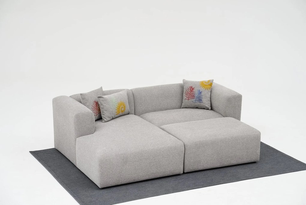 Hanah Home Rohová pohovka LINDEN MINI levá světle šedá