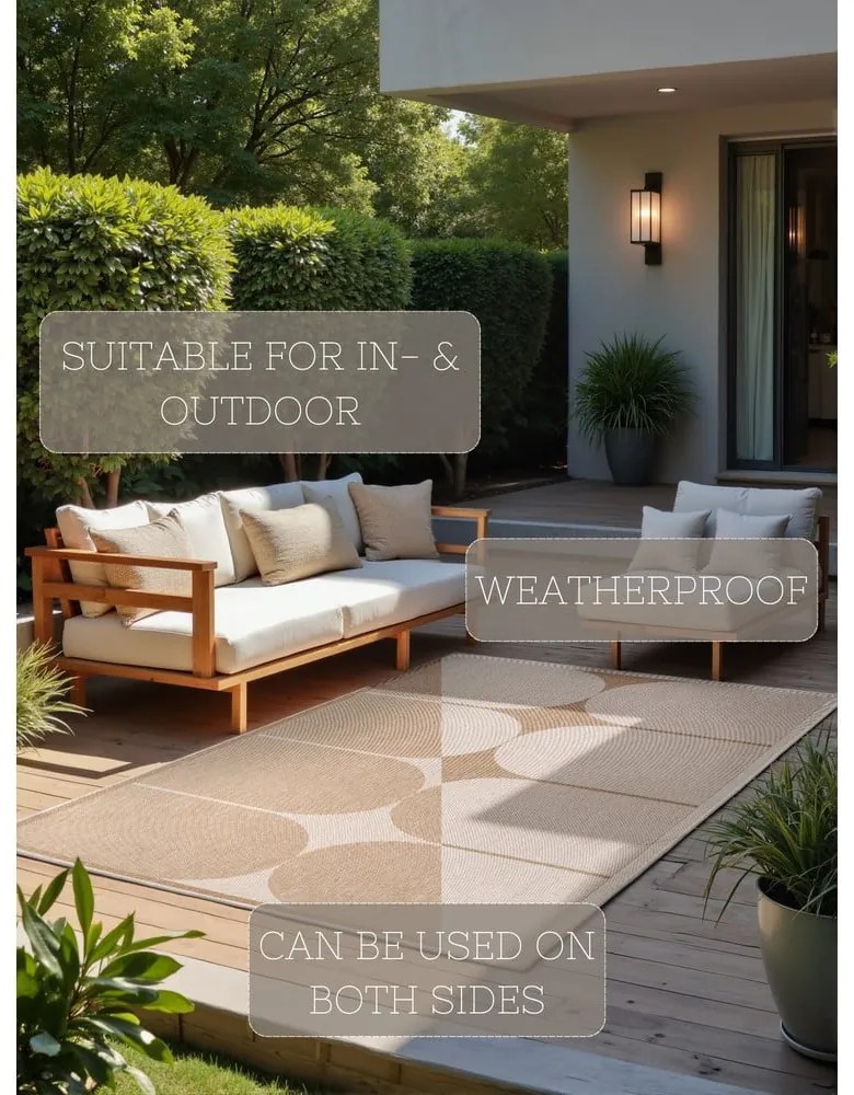 Vnitřní a venkovní koberec v béžové a slonovinové barvě 200x290 cm Duet Bowen – NORTHRUGS