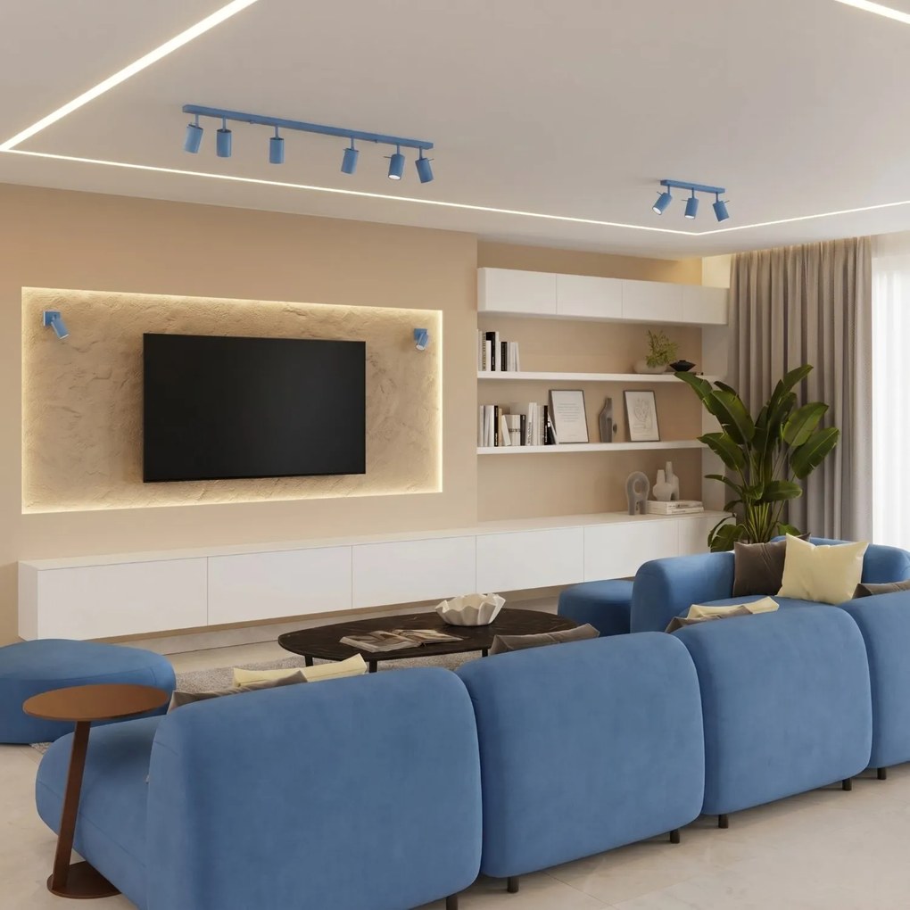 Sollux Lighting Stropní svítidlo RING 3P azurové