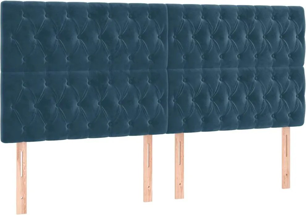 Box spring postel s matrací tmavě modrá 200x200 cm samet 3129415